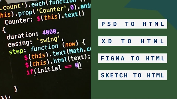 Convert psd to html xd to html figma to html by Daniaiqbal228 | Fiverr