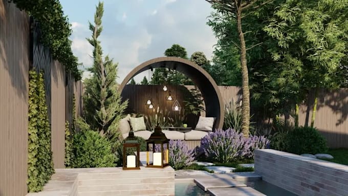 Design your landscape, garden, backyard, patio, pool with realistic 3d ...