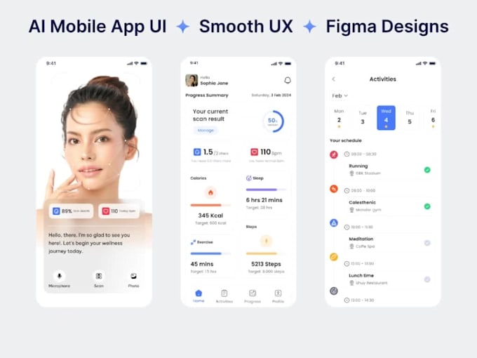 Design ai powered mobile app ui ux in figma for ios and android by Farhan2122 | Fiverr