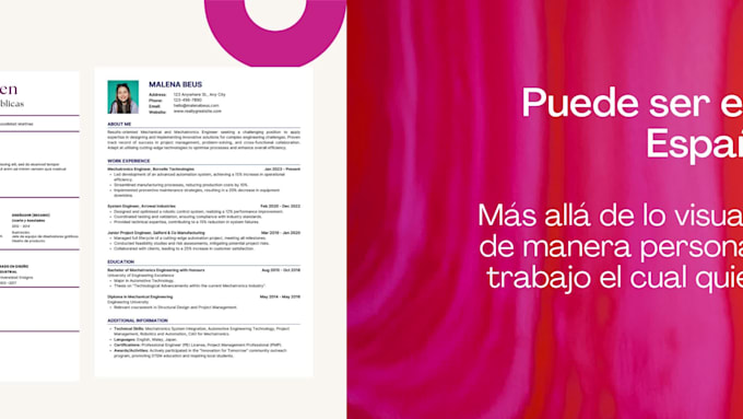 Redactaré y diseñaré tu cv profesional para destacar en el mundo ...