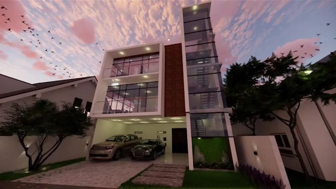 Create your architectural 3d model with realistic rendering by Chamathkara99 | Fiverr