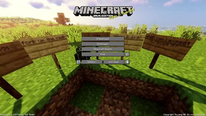 Make a custom minecraft titlescreen panorama by Carscientist | Fiverr