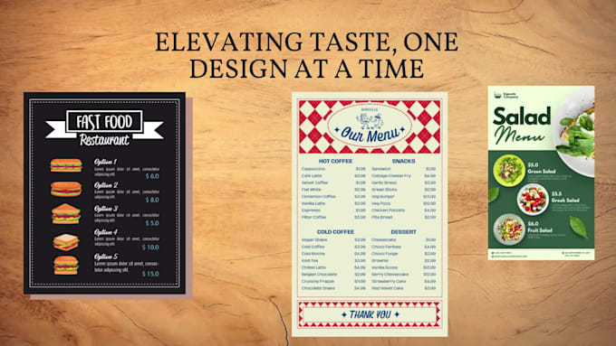 Do modern restaurant menu design by Techera1127 | Fiverr