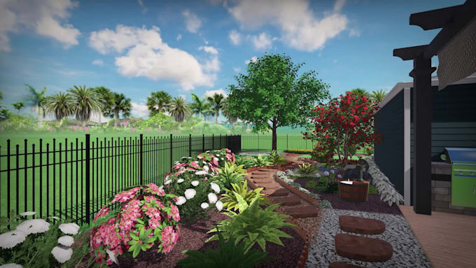 Design landscape garden, backyard,patio,3d renderings by Ahmadyar161 ...