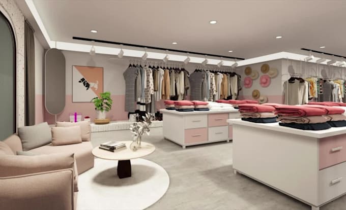Do 3d retail store interior design boutique 3d rendering cgi retail ...