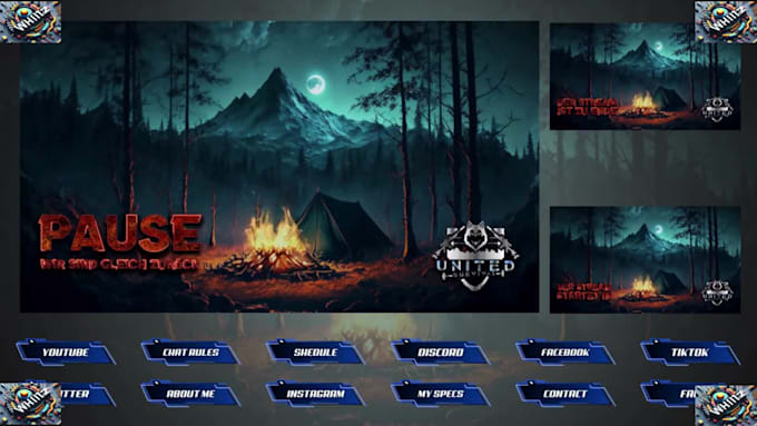 Design animated stream overlay, twitch and kick overlays, panels ...