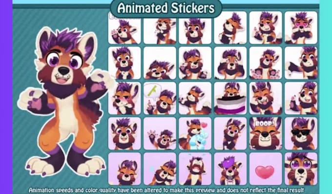 Get animated telegram stickers for your crypto projects, furry, discord ...