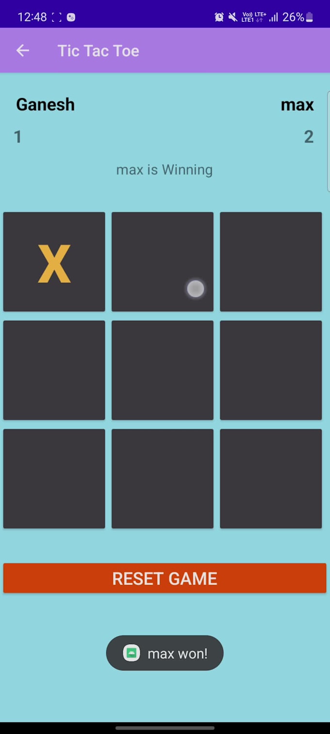 Make tic tac toe game for mobile in a day by Ganeshbarbole | Fiverr