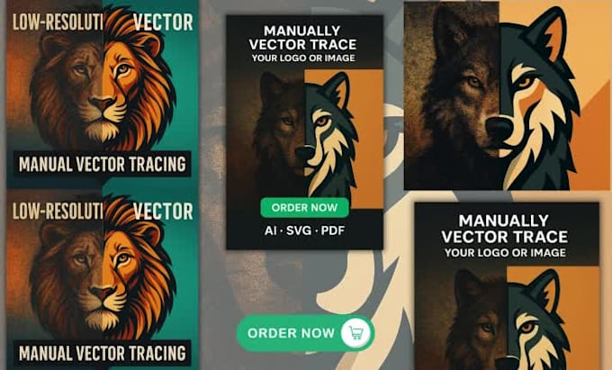 Convert to vector tracing of image, logo into, svg, eps, ai pdf, dxf by Moegan_lily | Fiverr