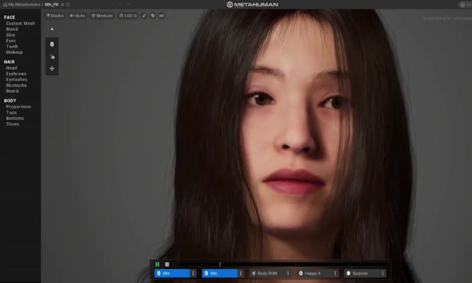 Create custom 3d metahuman character face likeness realistic 3d head ...