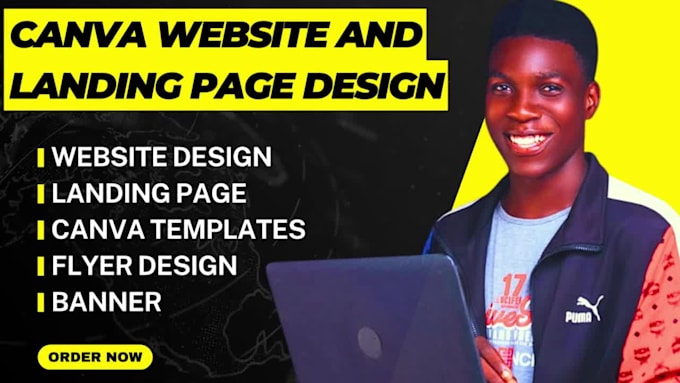 Canva website design, canva landing page, canva template, real estate ...