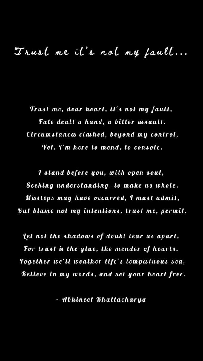 Write poems making an imagery in your eyes by Spiderdynamo | Fiverr