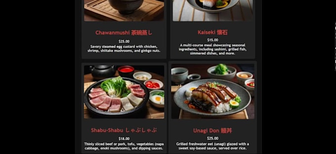 Create a digital menu for your restaurant by Ambernoir | Fiverr
