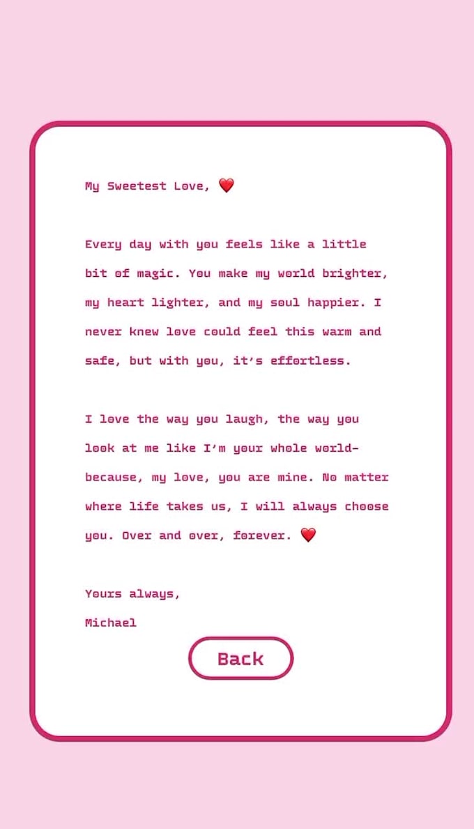 Design a custom digital love letter website using canva by Mnza_a | Fiverr