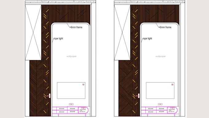 Make 2d room design interior layout and elevations, furniture layout in ...