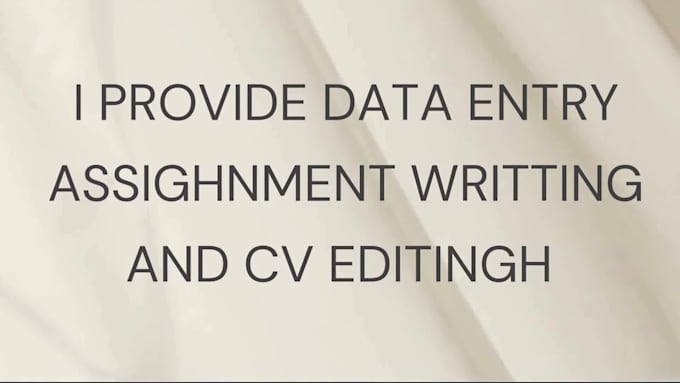 Do accurate data entry, typing and assignment writing by Shamsapro | Fiverr