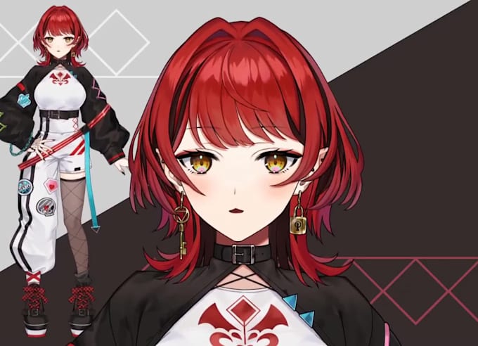 Draw high quality anime character model for live2d, vtuber, facerig ...