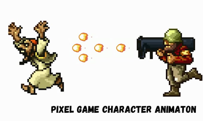 Draw 2d sprite sheet pixel game character pixel art animation pixel ...