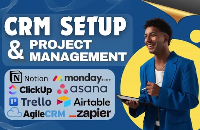 Setup Monday Trello Asana Clickup Notion Zapier Agile Crm By Chris Shopify 1 Fiverr