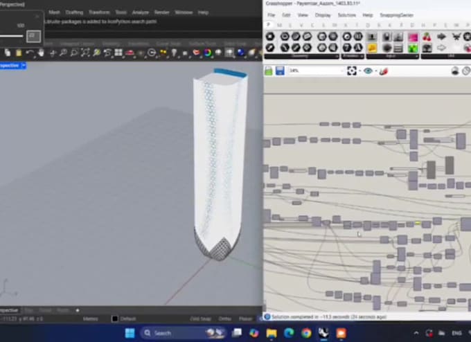 Do parametric design and or 3dmodeling in rhino and grasshopper by Rosawilso | Fiverr