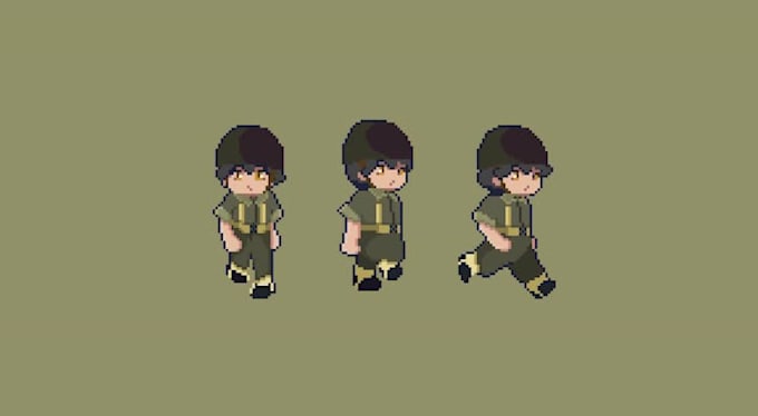 Make an animated top down or platform pixel art sprite sheet by ...