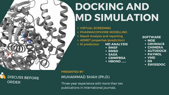 Perform docking and molecular dynamic simulation by Shah_003 | Fiverr