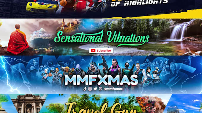 Make all types youtube banner by Mr_ahmed_saud | Fiverr
