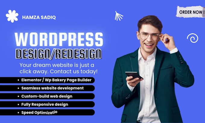 Design, redesign wordpress website using elementor, wpbackery by Haamzasadiq | Fiverr