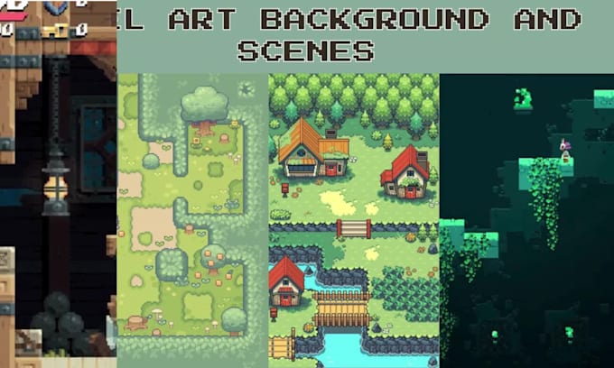 Make pixel art background tileset topdown game landscape roblox map ...