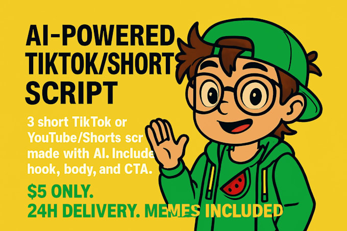 Create viral tiktok or youtube shorts video scripts using ai by Amirdostum | Fiverr