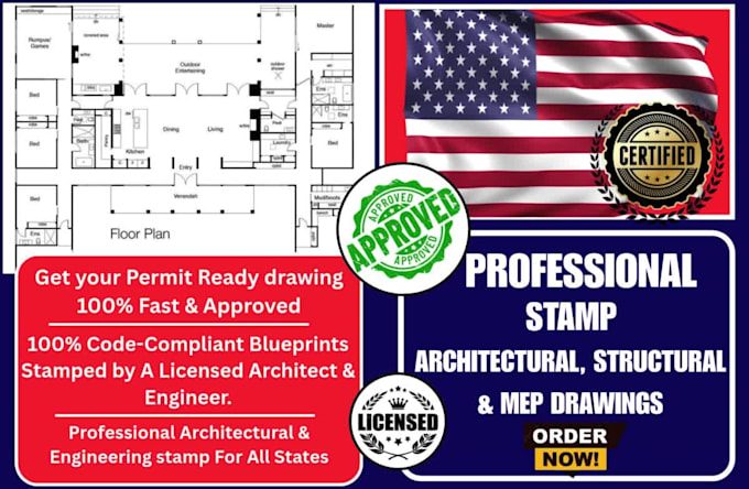 Create stamp review architectural structural plans mep blueprint city ...