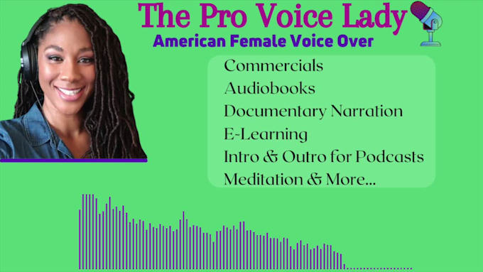 Record an engaging professional american female voice over by ...