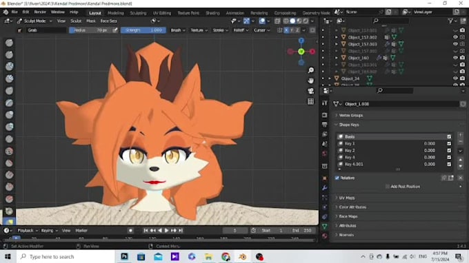 Do custom vrchat avatar furry avatar retopology and 3d model for pc and ...