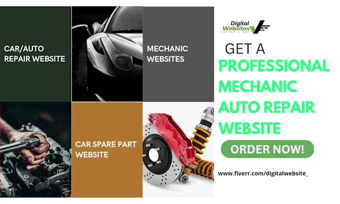 Build modern car repair mechanic website auto repair car sparepart ...