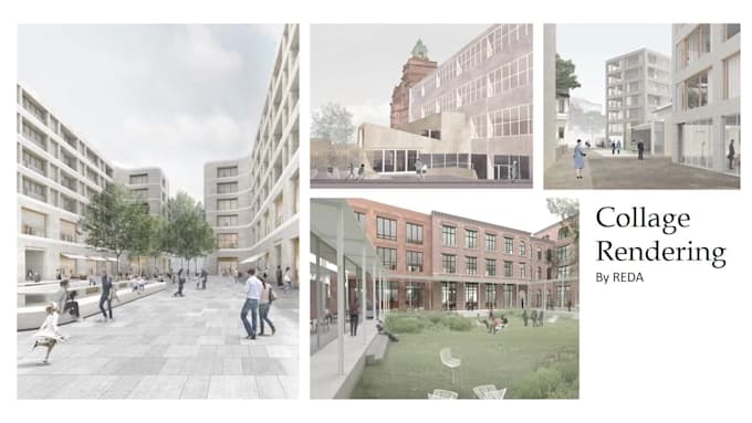 Render 3d architectural visualization with collage style by Redarabouhi ...