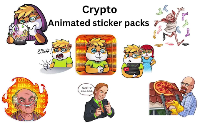 Custom animated telegram crypto stickers pack, animated stickers by ...