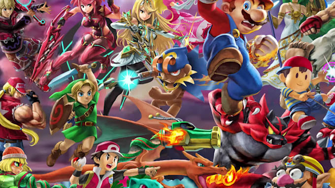 Draw in the smash bros mural art style by Thomsvoid | Fiverr