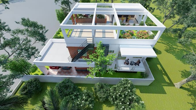 Build sketchup 3d model and realistic render for your home