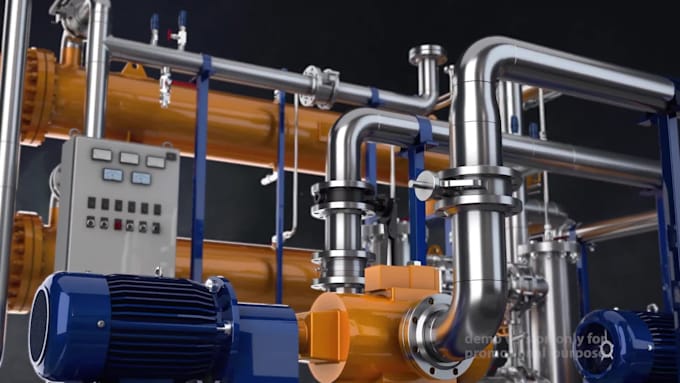 Create 3d industrial animation technical 3d visualization 3d mechanical ...