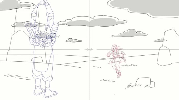 Create line art animation animatic storyboard hand drawing animation ...