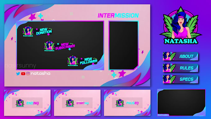 Design animated twitch overlay package and logo by Nasirsunny | Fiverr