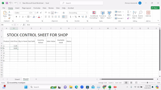 Creating an inventory management system using an excel by Excel_pro_1 ...