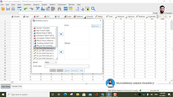 Do spss data analysis and provide interpretation in ms word by Hansain | Fiverr