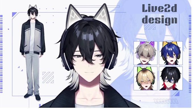 Draw live2d vtuber model, 2d vtuber design, live2d vtuber rigging ...