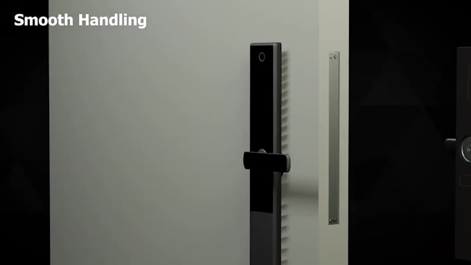 3d smart door lock animation smart lock ads gadget animation product ...