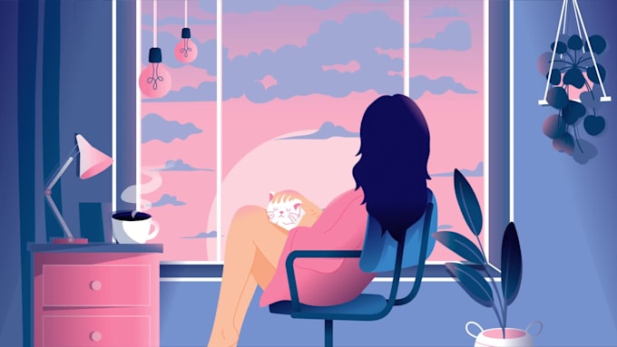 Create looping lofi gif for your music by Maiwahba | Fiverr