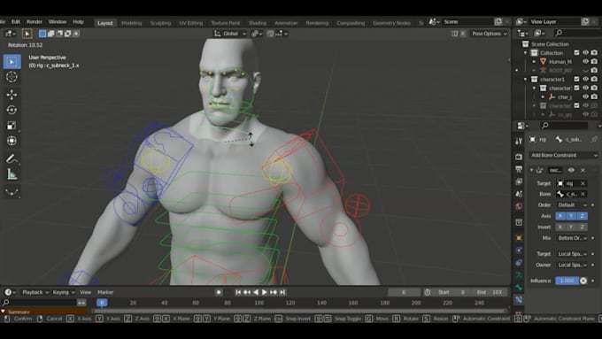 Do 3d character rigging, 3d game animation, wonder dynamics, unreal rig blender by Collins ...