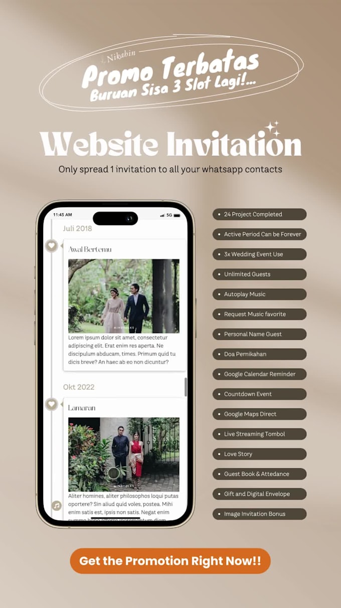 Make an elegant digital wedding invitation website by Amarifpuja | Fiverr