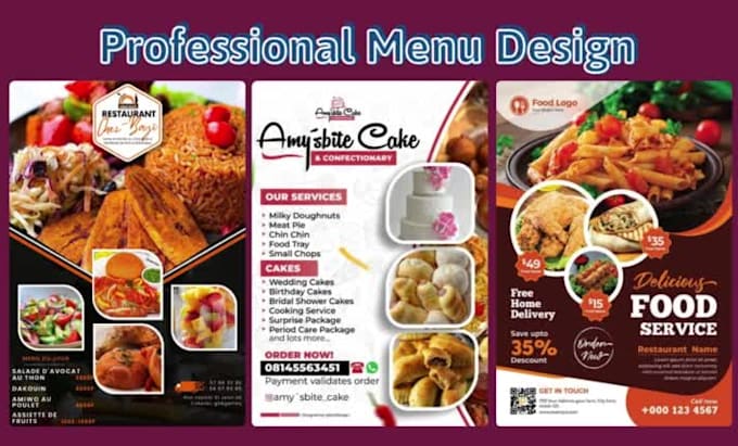Do editable restaurant food menu, restaurant flyer, tv menu, digital menu board by Roffy_design3 ...