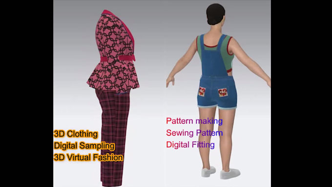 Clo3d design 3d fashion animation sewing pattern clothing by Garments_3d | Fiverr